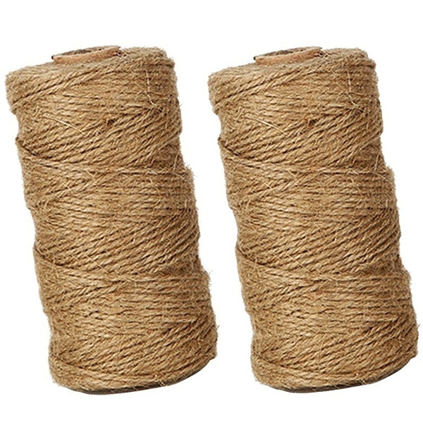 2pcs 300 Feet Natural Jute Twine 2Ply Arts Crafts Jute Rope Durable ...
