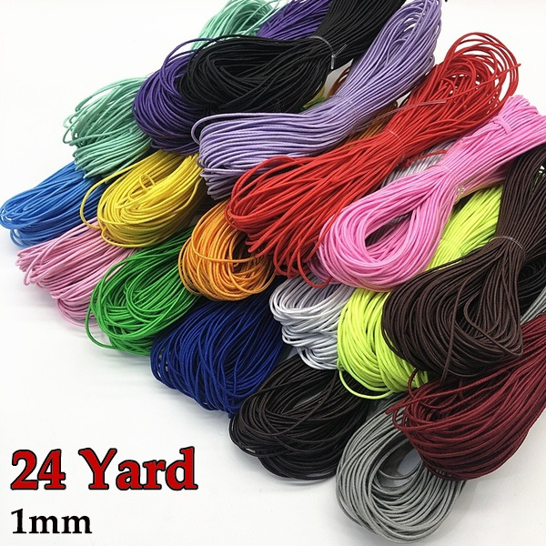 24 Yards 1mm Colorful High-Elastic Round Elastic Band Round Elastic ...