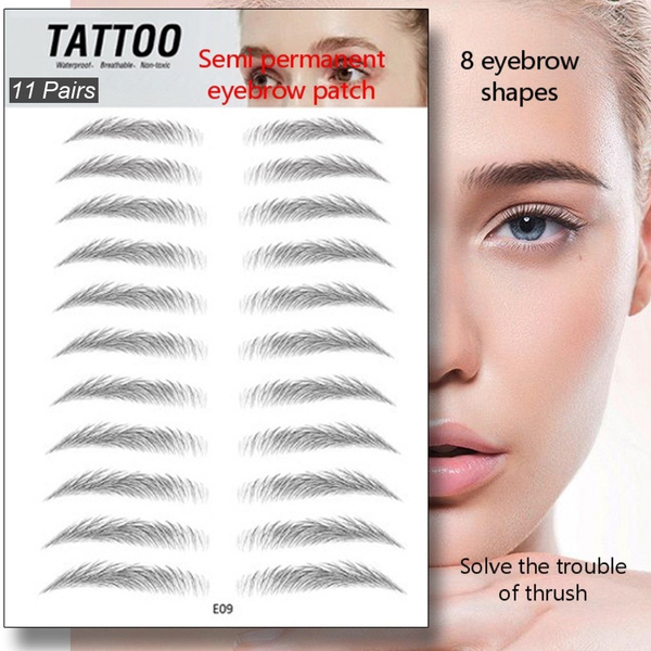 8 Styles Of Ladies Stylish 3d Fake Eyebrow Stickers With Natural