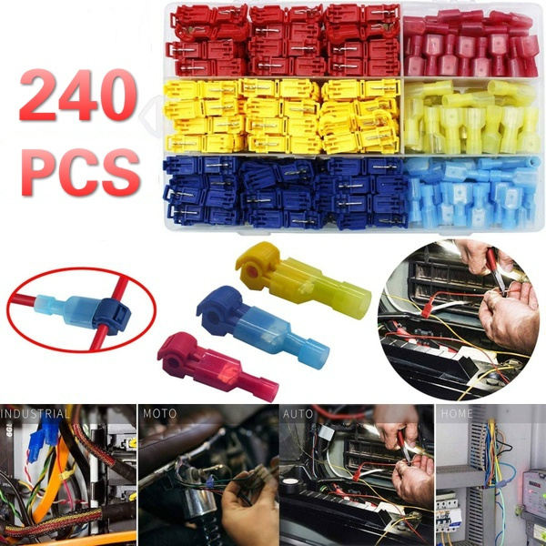 120/240Pcs Quick Electrical Cable Connectors Snap Splice Lock Wire ...