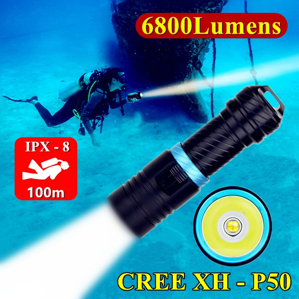 Underwater Scuba 80m Ultra Bright XH-P50 Diving Flashlight IPX8 ...