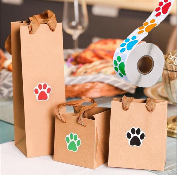 500pcs/roll Colorful Paw Print Stickers Dog Cat Bear Paw Labels ...