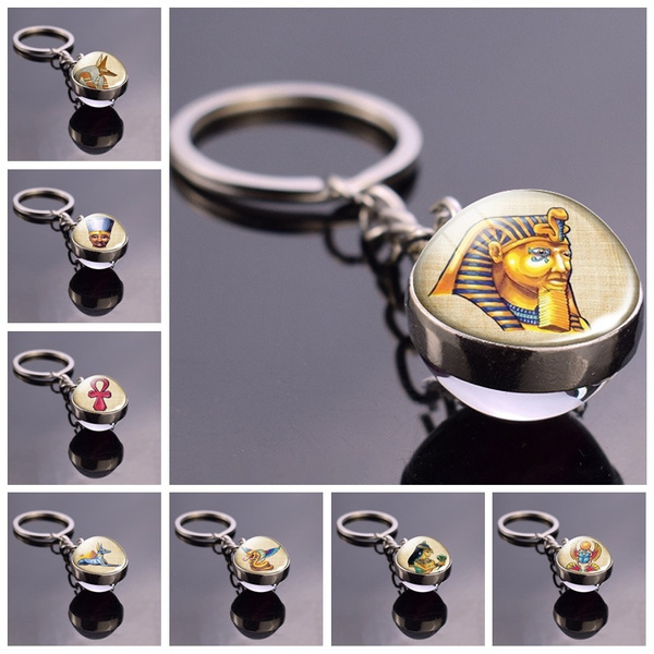 Egyptian Ankh Cross Egyptian Pharaoh Pyramid Keychain Vintage Ancient ...