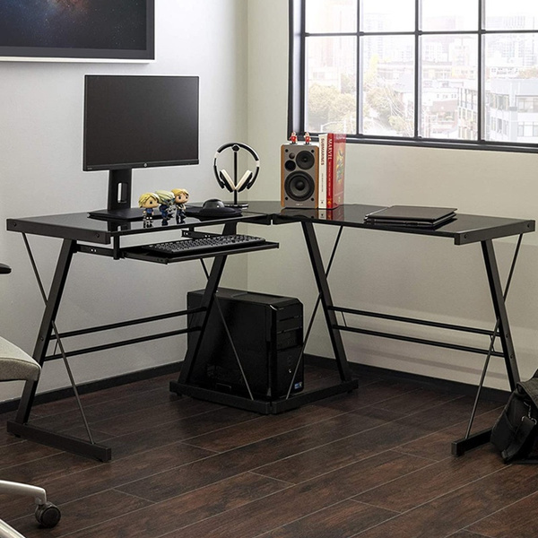 HERE Modern Corner L Shaped Computer Writing Gaming Gamer Command ...