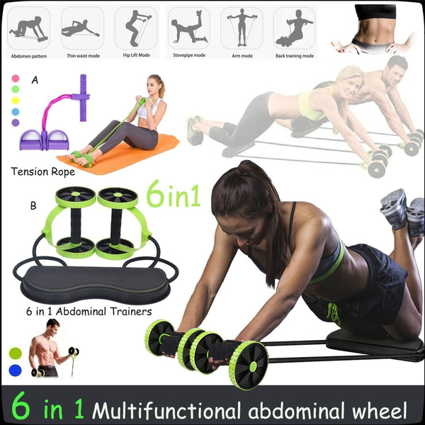 6 in 1 Multifunctional Abdominal Wheel for Women and Man Abdomen/Waist ...