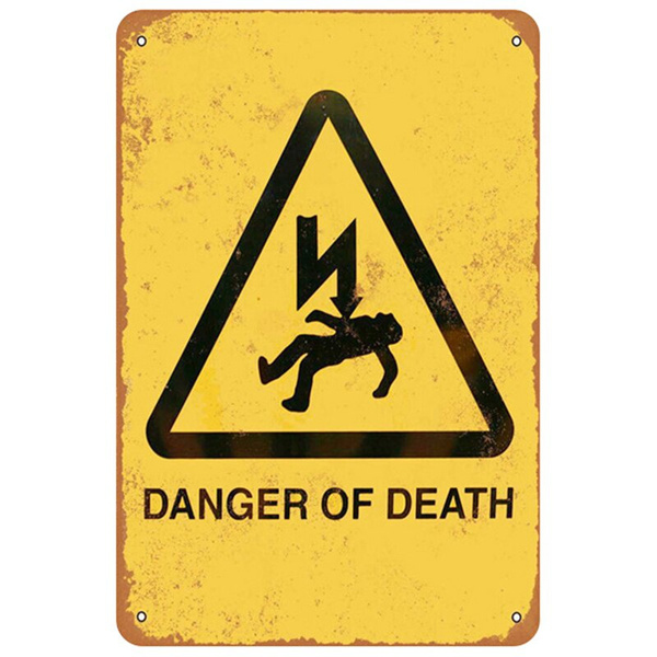 Danger Plaque Metal Vintage Tin Sign Pin Up Shabby Chic Decor Metal ...