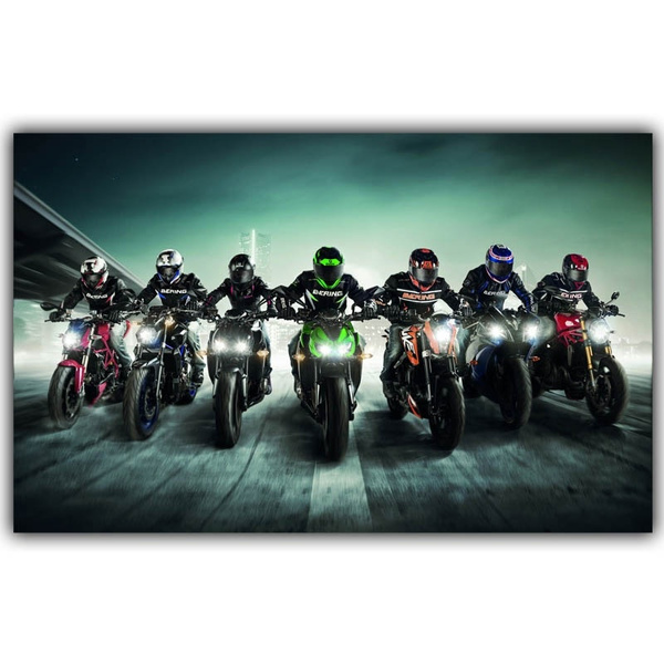 Motorcycle Racing Poster Custom Home Decoration Fashion Silk Fabric ...