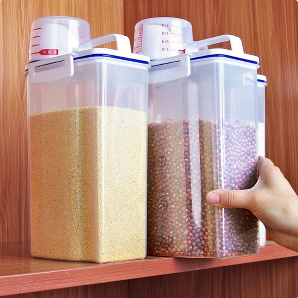 1pcs Kitchen Storage Organizer Grain Storage Container Rice Holder Box ...