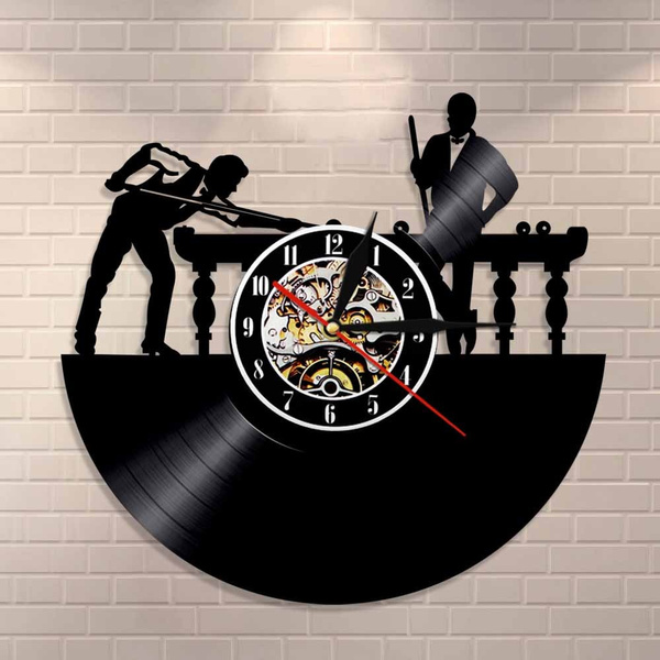Billiards Player Wall Sign Personalised Wall Clock Unique Pool ...