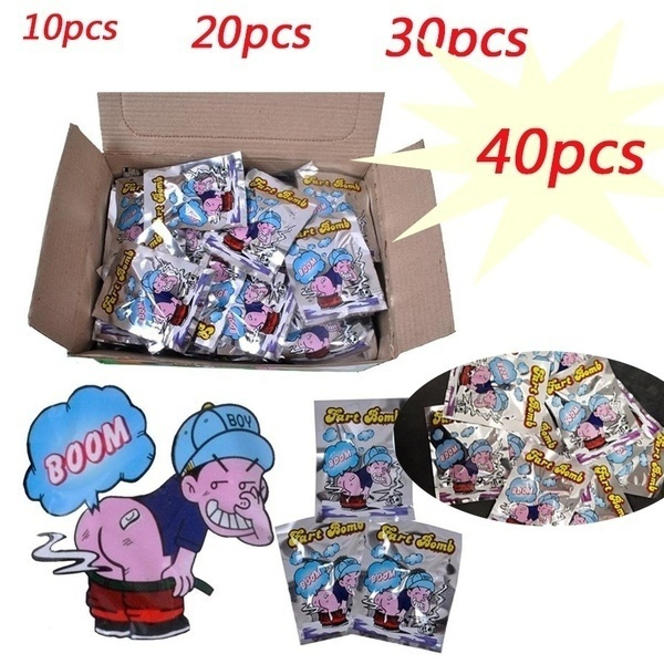 HE 40 Pieces Smelly Fart Bomb Bag Fool Toy Novelty Prank Someone Stink ...