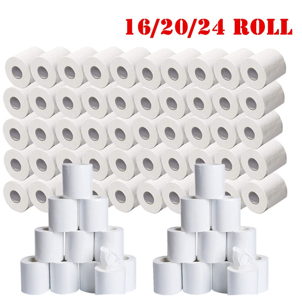 16/24 Rolls Toilet Paper Toilet Roll Tissue Paper Towels Tissue Pack Of ...