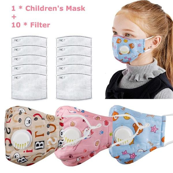 Reusable Children Mask with 10 Filters Kids Mouth Mask Anti-Fog Haze ...