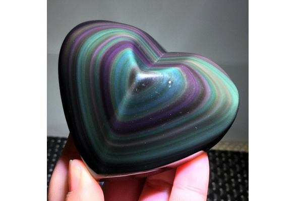 Home Décor Natural Rainbow Obsidian Heart Home & Living Rocks & Geodes ...