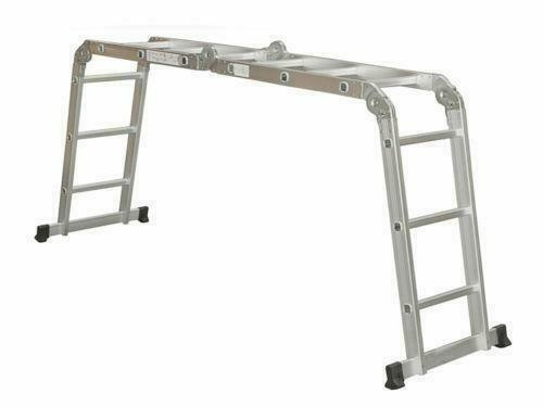 Aluminum Ladder Folding 12.5FT Step Scaffold Extendable Heavy Duty ...