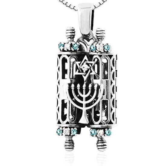 Jerusalem Pearls Silver 925 Massive Jumbo Opening Torah Pendant 45mm ...