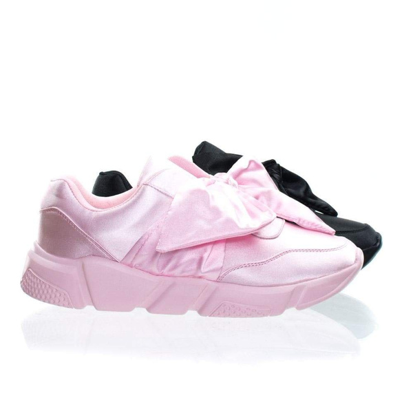 Mode6 Forever Satin Ribbon Slip Jogger Sneaker w Lightweight Flatform ...