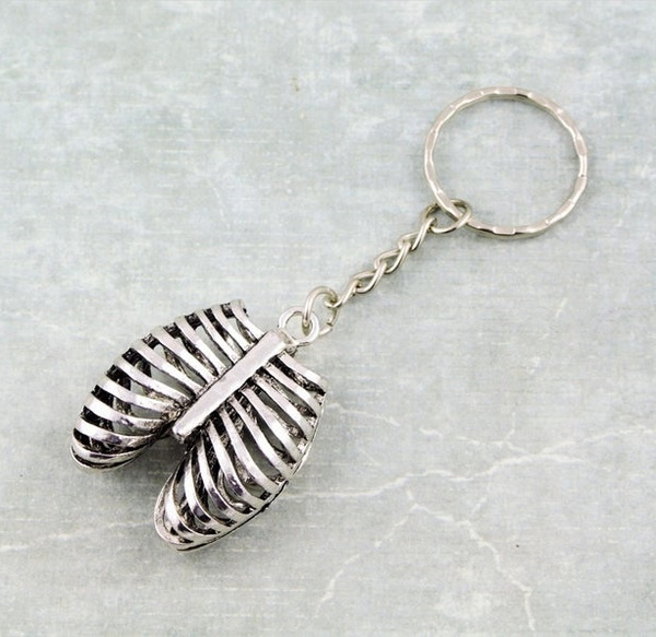Rib Cage Keychain, Skeleton Keyring, Anatomy Gift, Anatomical Keyring ...