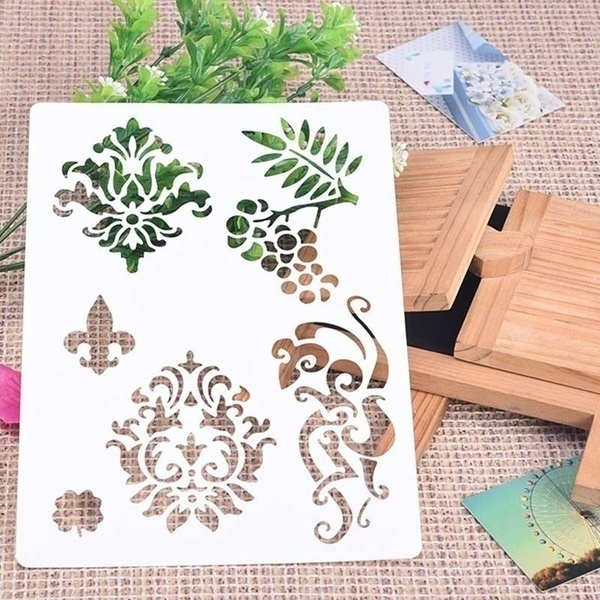 Scrapbooking tool card DIY album masking spray painted template drawing ...