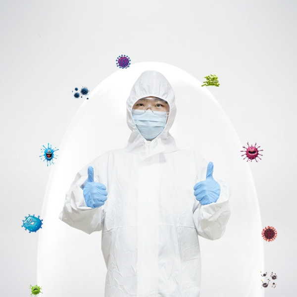 Protective Suit Coveralls Disposable Anti Dust Clothing White Coverall ...