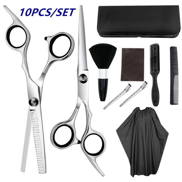10PCS/Set Professional Salon Barber Hair Cutting Thinning Hairdresser's ...