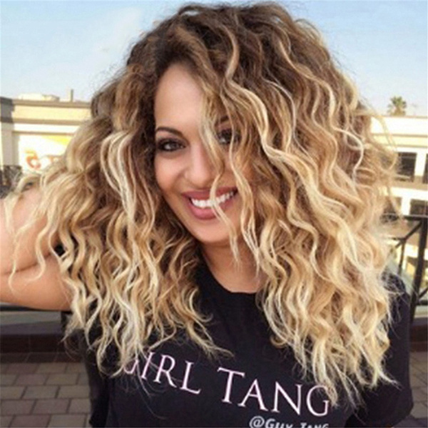 Women Black Gradient Hair Wigs Girls African Long Curly Wigs | Wish