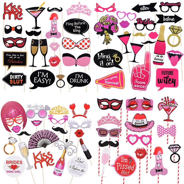 Funny Hen Party Wedding Decorations Photobooth Props Bachelorette Party ...