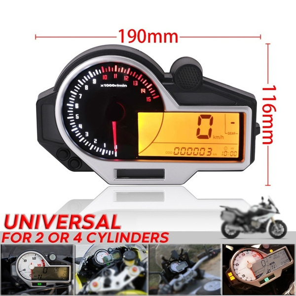 Motorcycle Led Lcd N 1-6 Files Speedometer Odometer Revre Counter Kmh ...