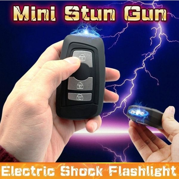 Outdoor Mini Self Defense Stun Gun Electric Shock Flashlight Stun Women ...