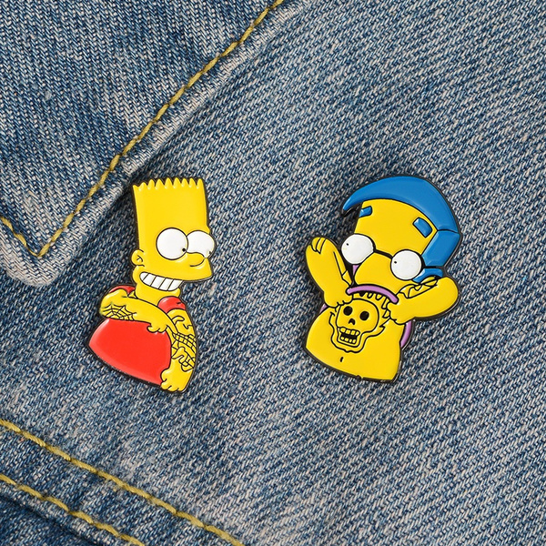 The Simpsons Enamel Pins Funny Bart Simpson TV Show Cartoon Brooch ...