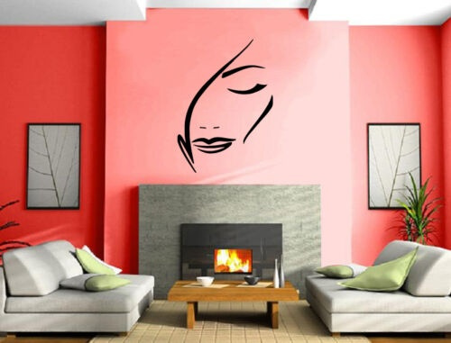 Beautiful Sexy Woman Face Outline Decor Wall Art Mural Vinyl Decal ...