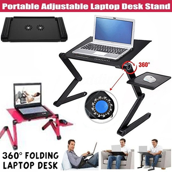360 Degree Adjustable Laptop Desk Computer Foldable Stand Desk Table ...