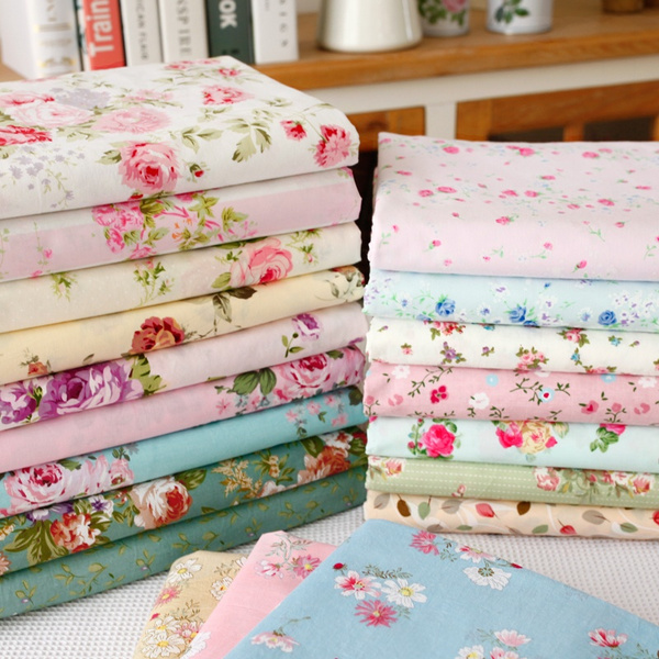 1 Meter Floral Print Cotton Fabric Bed Costume Table Cloth DIY Material ...