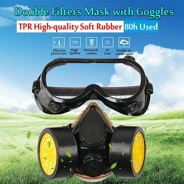 Eye Goggle Respirator Gas Mask Safety Chemical Anti-Dust Filter ...