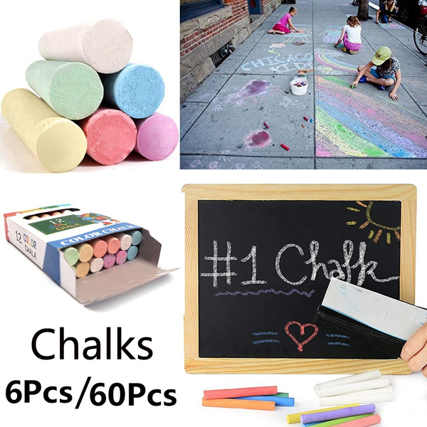 5 Pack 6Pcs/60Pcs Children Kids Chalk Sidewalk Chalk Set Multi-Color ...