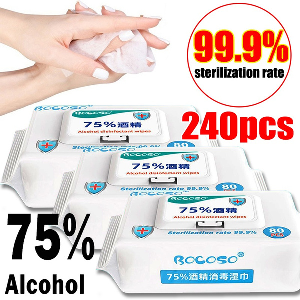 80/160/240Pcs Portable 99.99% Sterilized Wet Wipes Disposable Hand Wipe ...