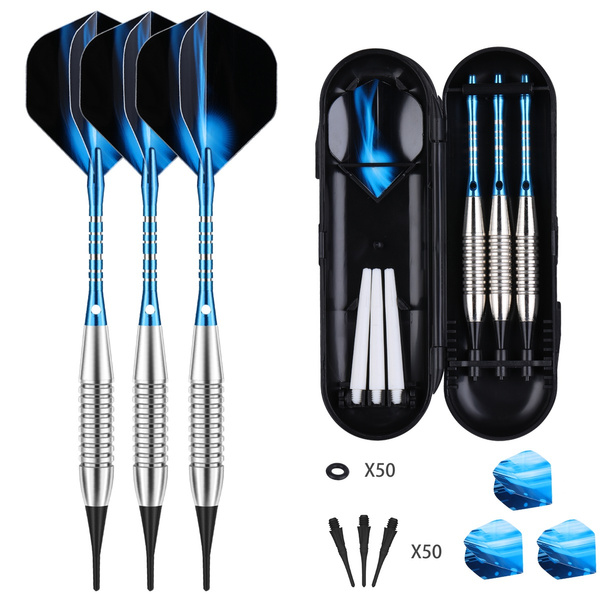 Luxury Decent Pro 18g Soft Tip Darts Set with Case with Aluminum Shafts ...