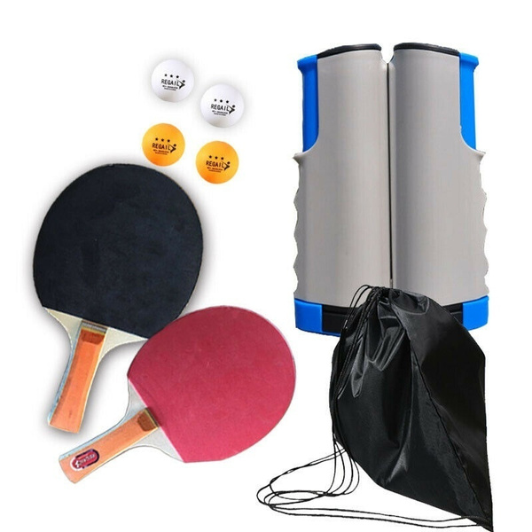 Adjustable Table Tennis with 4 Bats Balls and Net Ping Pong Travel ...