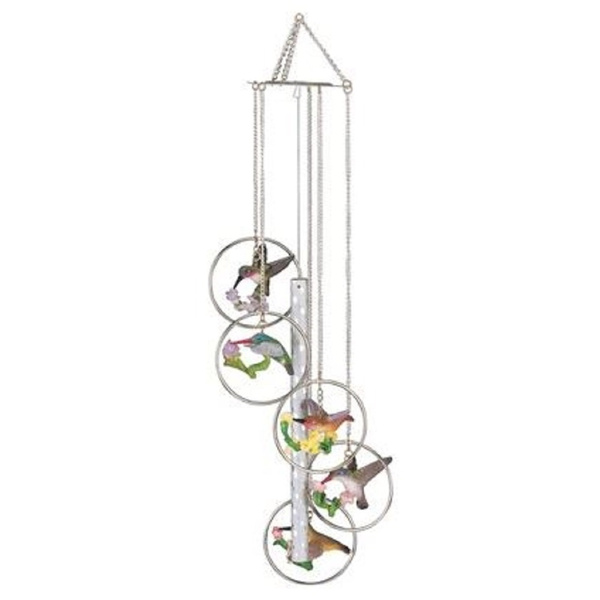 5 Ring Polyresin Hummingbird Wind Chime 24 Inch Windchime New | Wish
