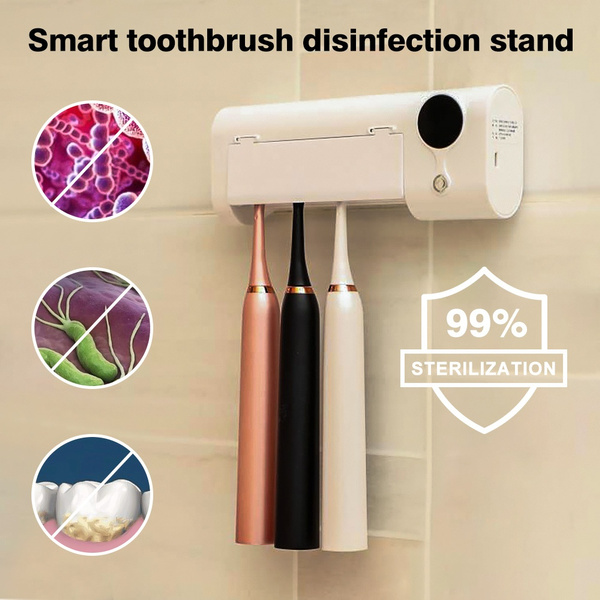 USB Rechargeable UV Toothbrush Holder UV Light Sterilizer Cleaner Wall ...
