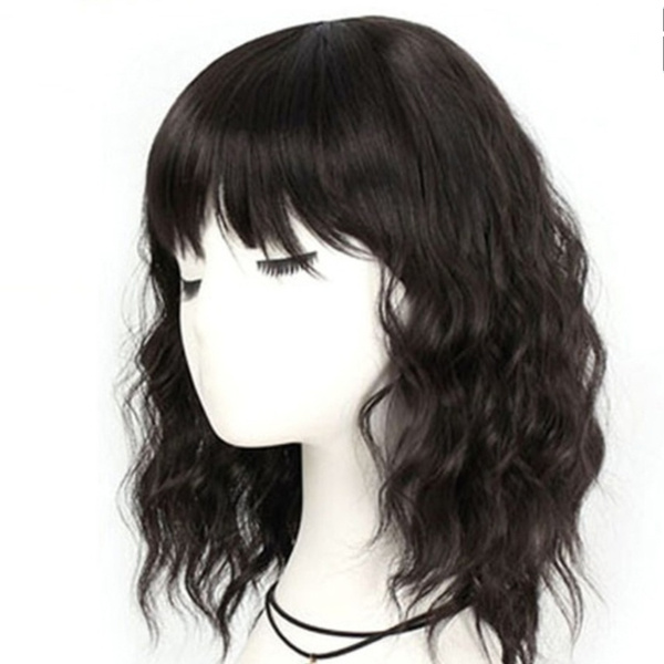 Female Flexlite Syntheic Hair Tetured Waves Wigs Length Wavy Bob Cut ...