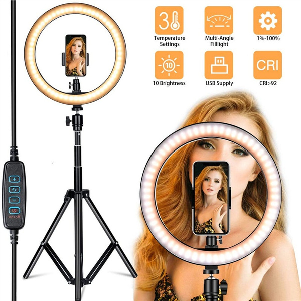 LED Ring Light, 10" Selfie Ring Light with Adjustable Tripod Stand and ...