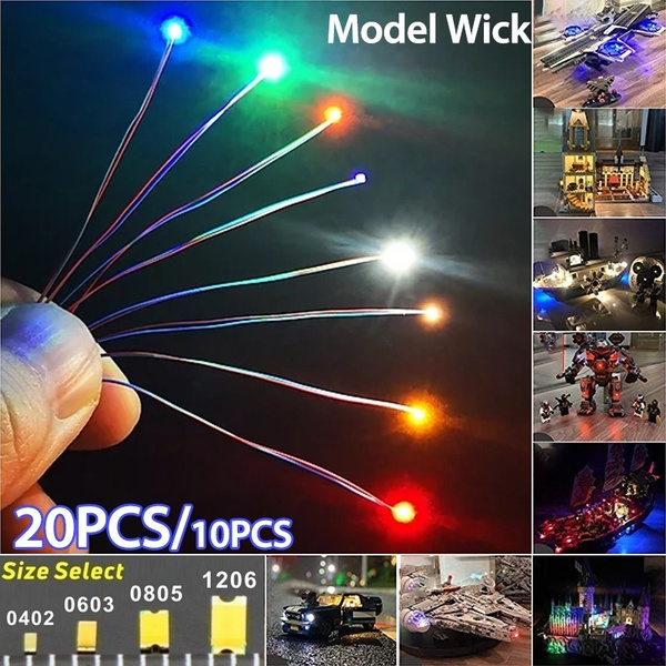 20/10pcs Pre-wired 0402 0603 0805 1206 SMD LEDs Pre Soldered Hobby ...