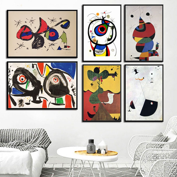 Joan Miro Abstract Graffiti Modern Artist Wall Art Canvas Painting Art ...