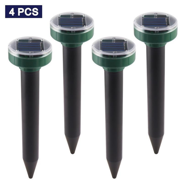 4 Pack Solar Mole Repellent Sonic Device, Sonic Mole Repeller, Get Rid ...