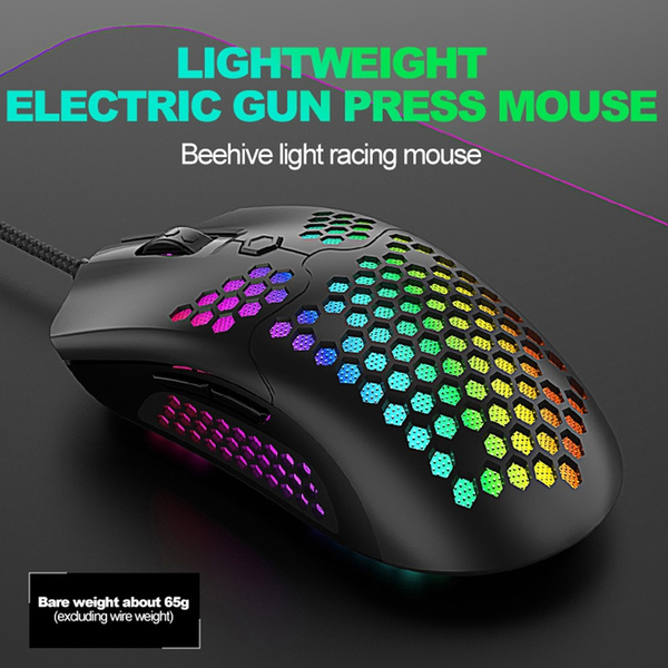 Ergonomics Wired Gaming Mouse 12000 DPI RGB Light Mouse Effect Wired ...