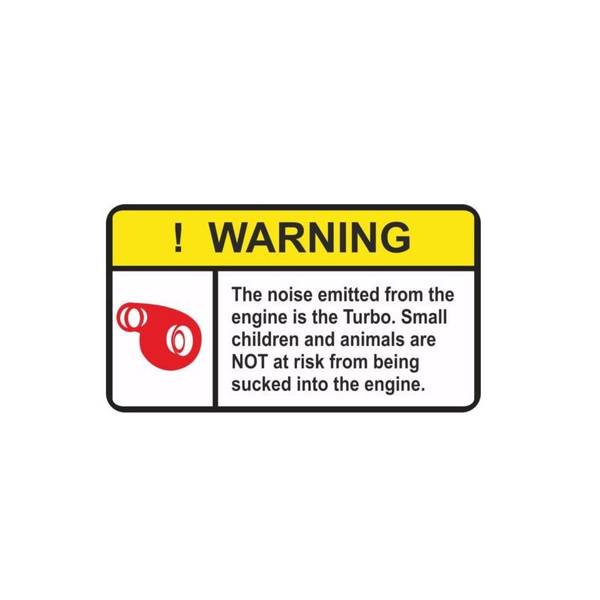 Warning Car Sticker The Noise Emitted From Engine Turbo Decor Cover ...
