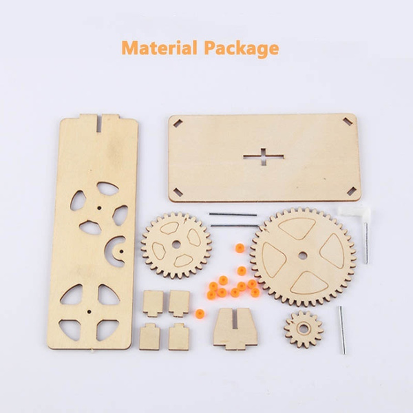 Children Mechanical Gear Linkage DIY Children's Physics Handmade Wooden ...