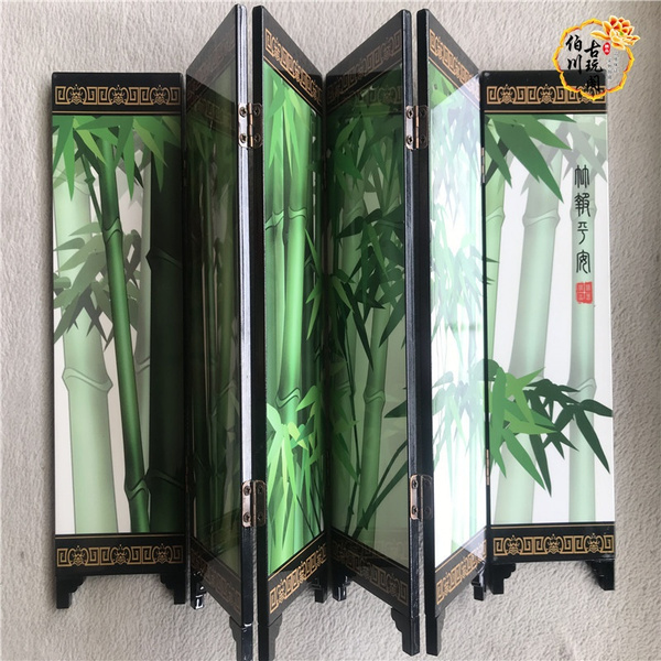 Chinese Style Wooden Decorative Screen 6-Panel Folding Screen Room ...