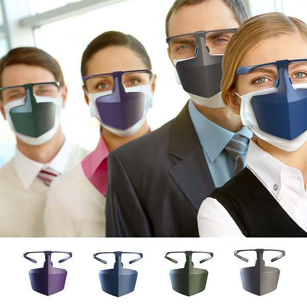Reusable Face Shield Isolated Mask Plastic Anti-fog Seal Mouth Hood ...