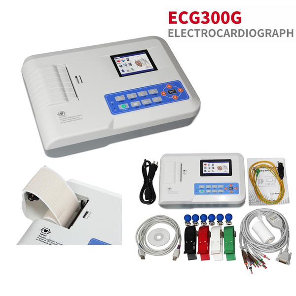 CONTEC ECG300G Digital 3 Channel 12 Lead Electrocardiograph ECG machine ...